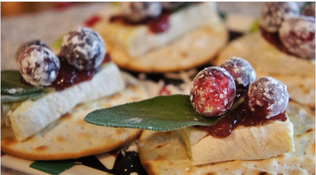 Sugared Cranberry Brie Crisps with Fresh Sage - Wish Farms