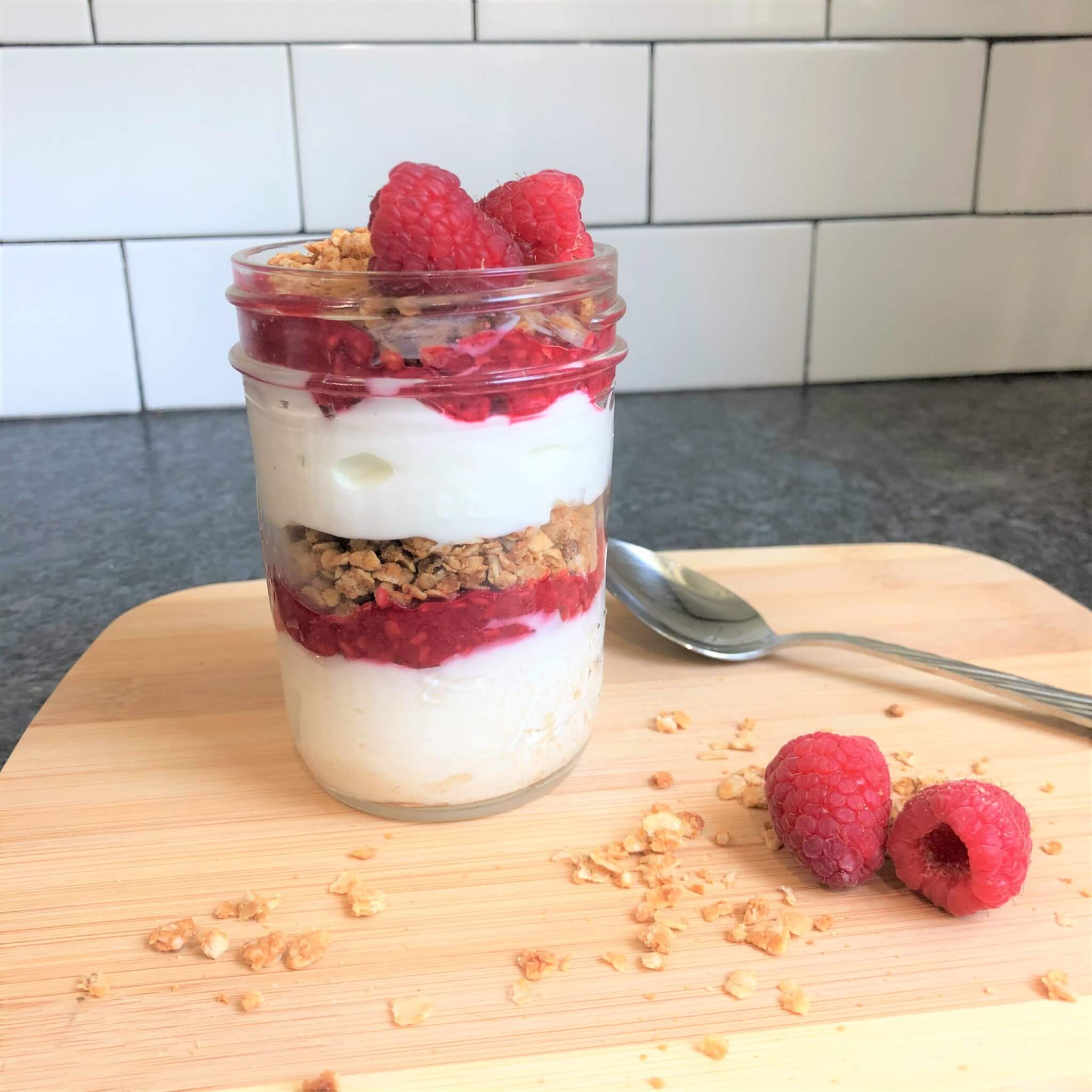 PB & J Raspberry Granola Parfait | Wish Farms Raspberry Recipes